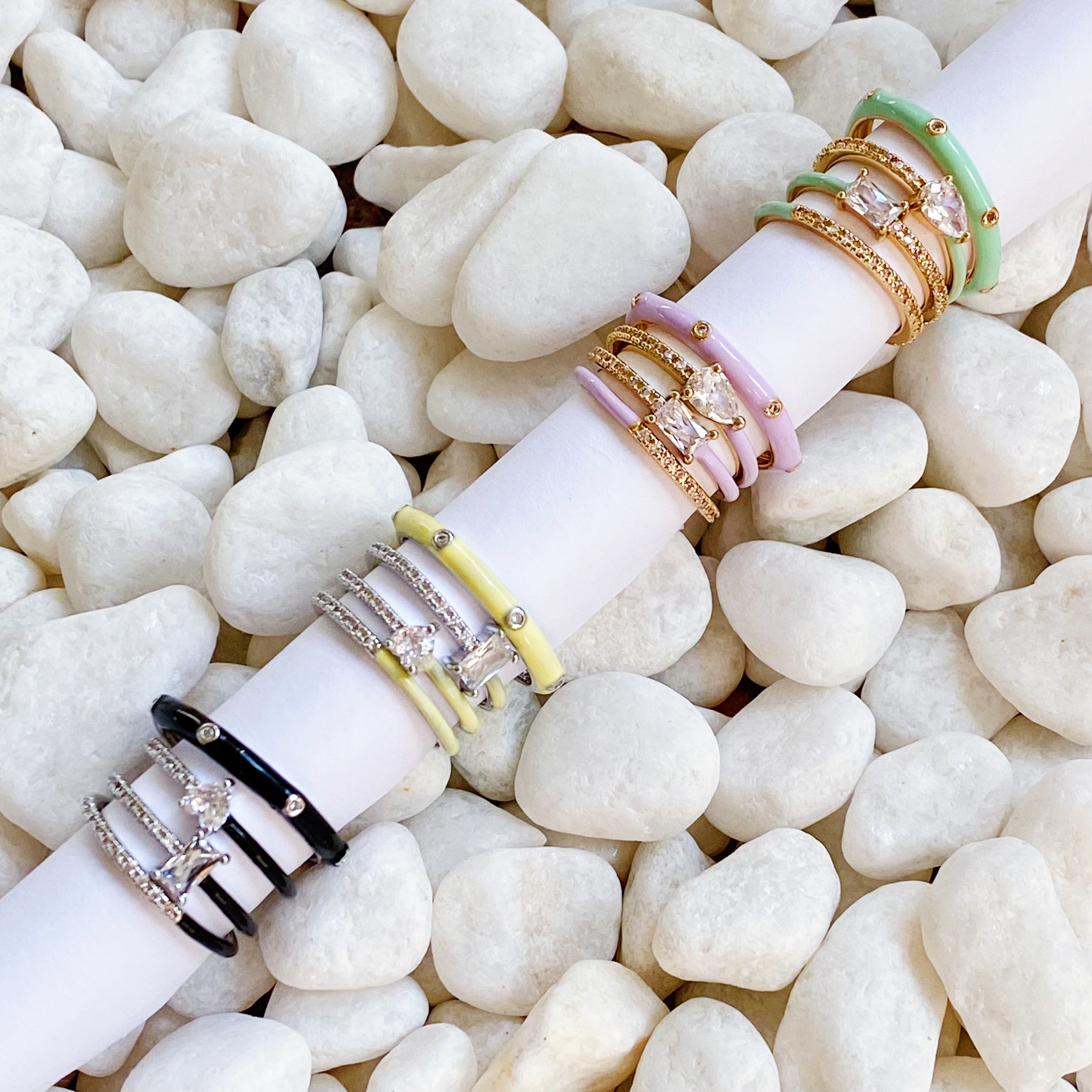 Pastel Glam Ring Set Of 4 – Ellisonyoung.com