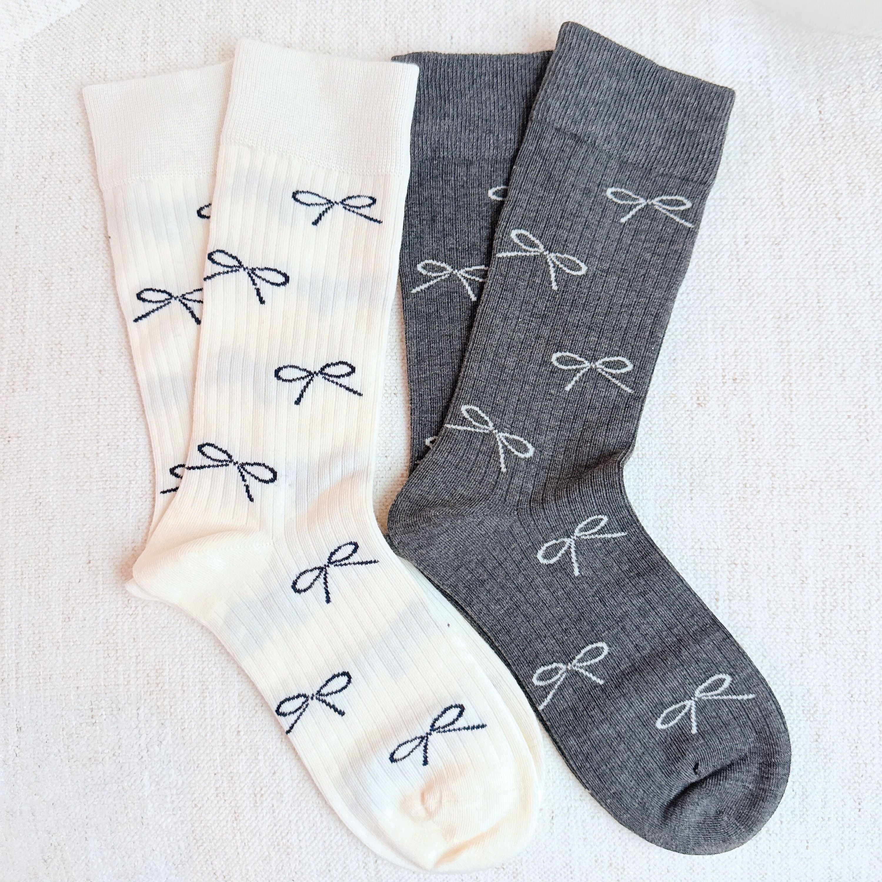 Bow Minimalist Socks Set Of 2 – Ellisonyoung.com