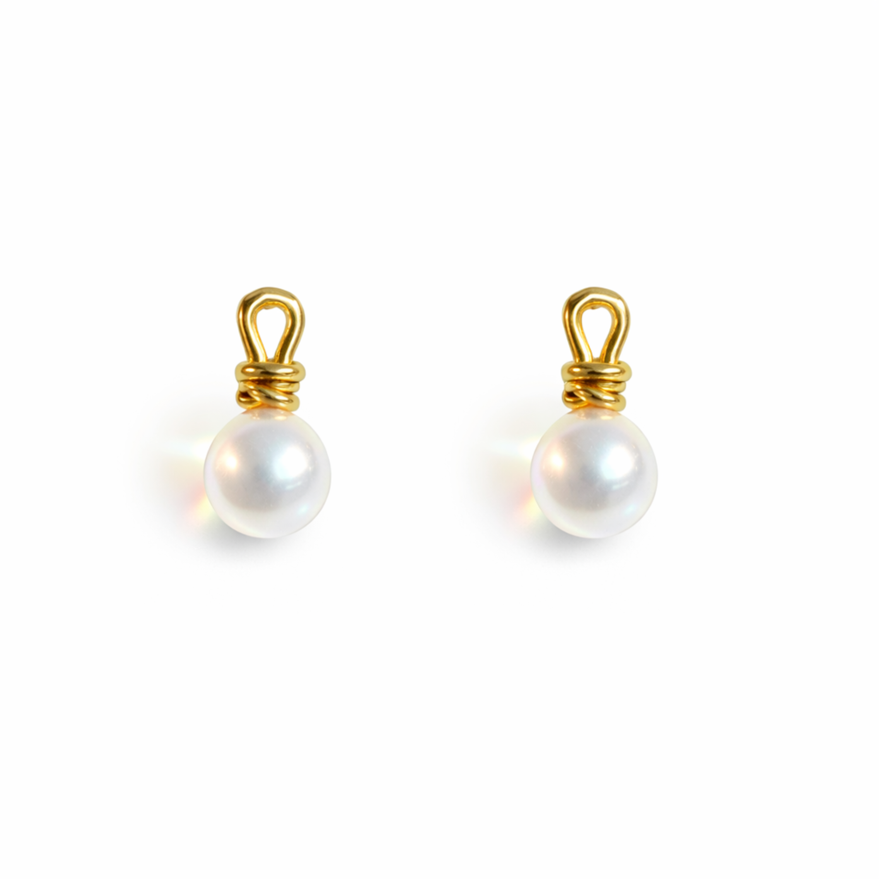 Golden Loop Pearl Drop Earrings – Modern Twist on Classic Elegance ...