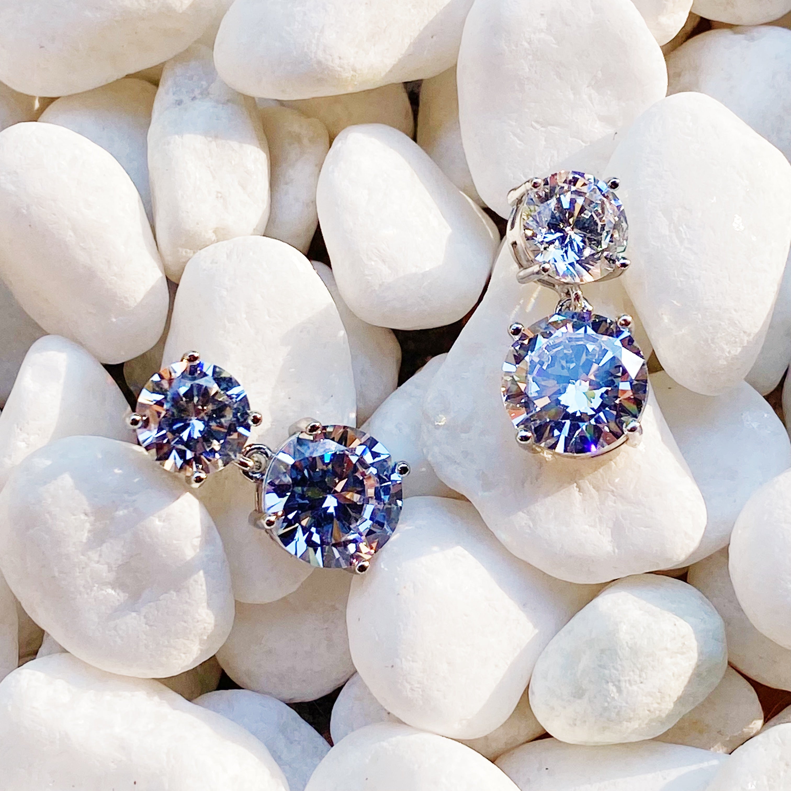 Double Diamond Dangle Earrings – Ellisonyoung.com